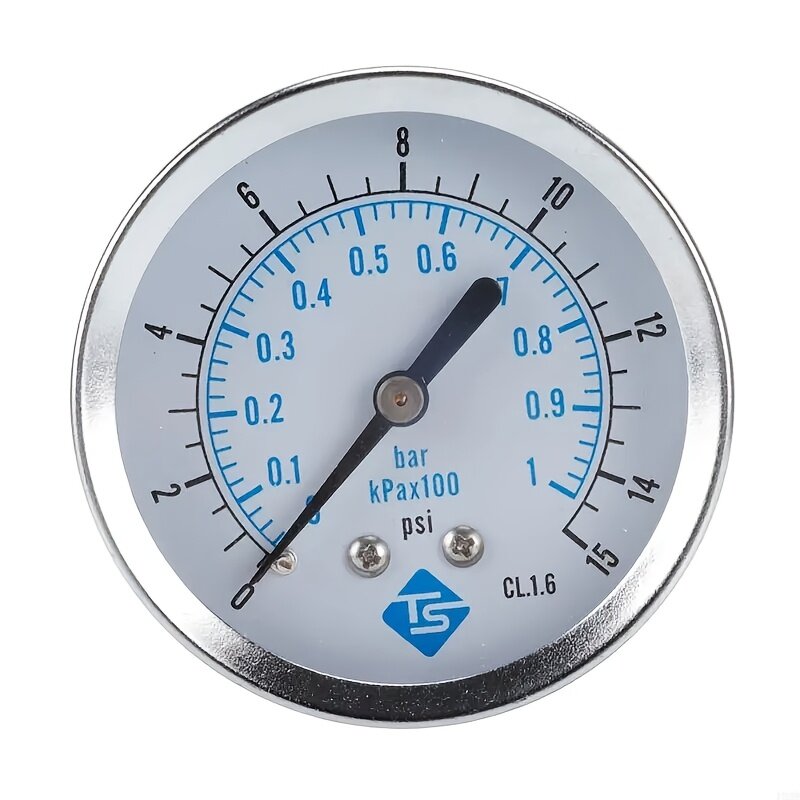 Манометр механический TS-Y60Z4-15psi, резьба 1/4" NPT, 0-15 psi (0-1 бар/кПа)