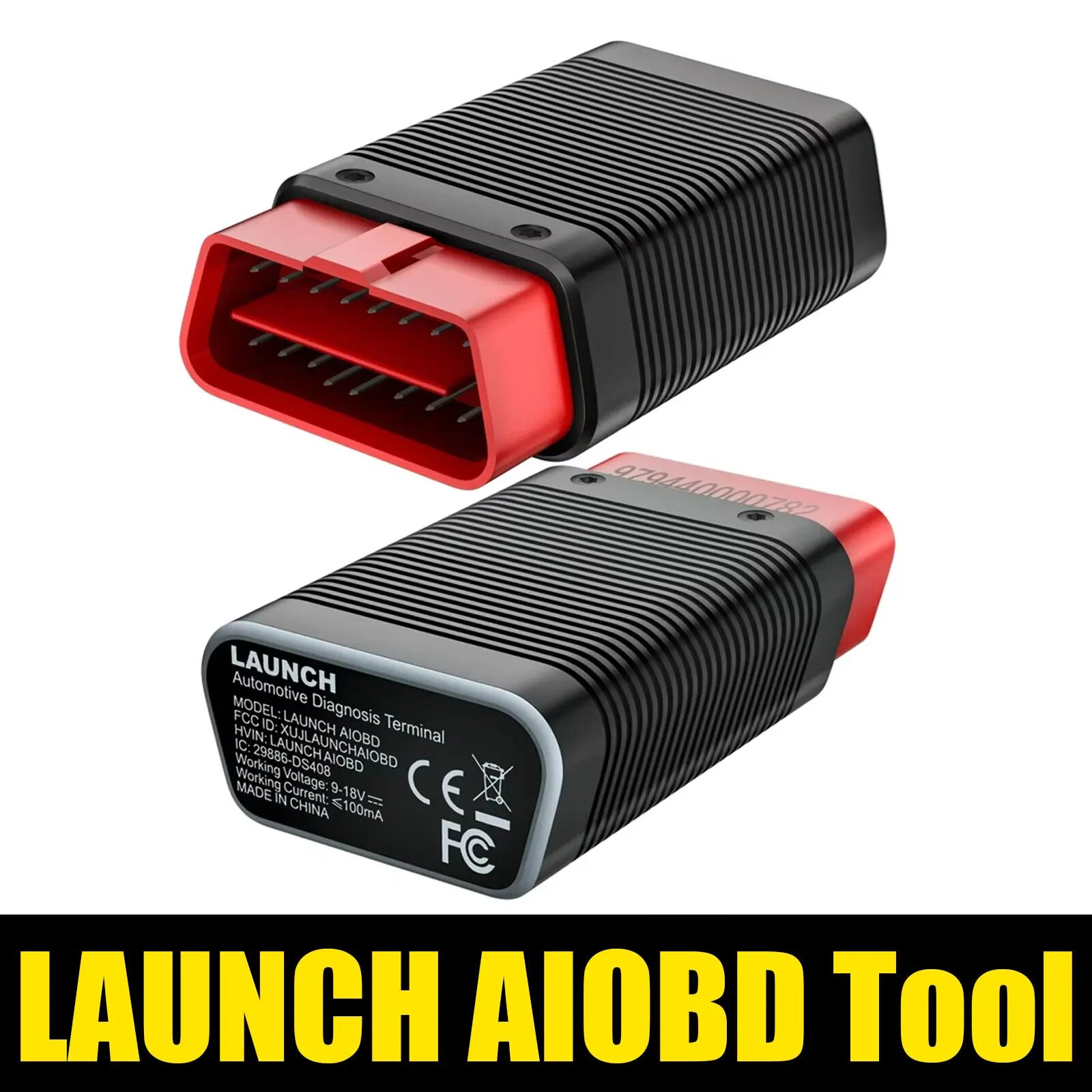 Диагностический сканер LAUNCH X431 AIOBD с Bluetooth, полный функционал OBD2, диагностический инструмент для работы на Android и iOS, автомобильный сканер OBDII.