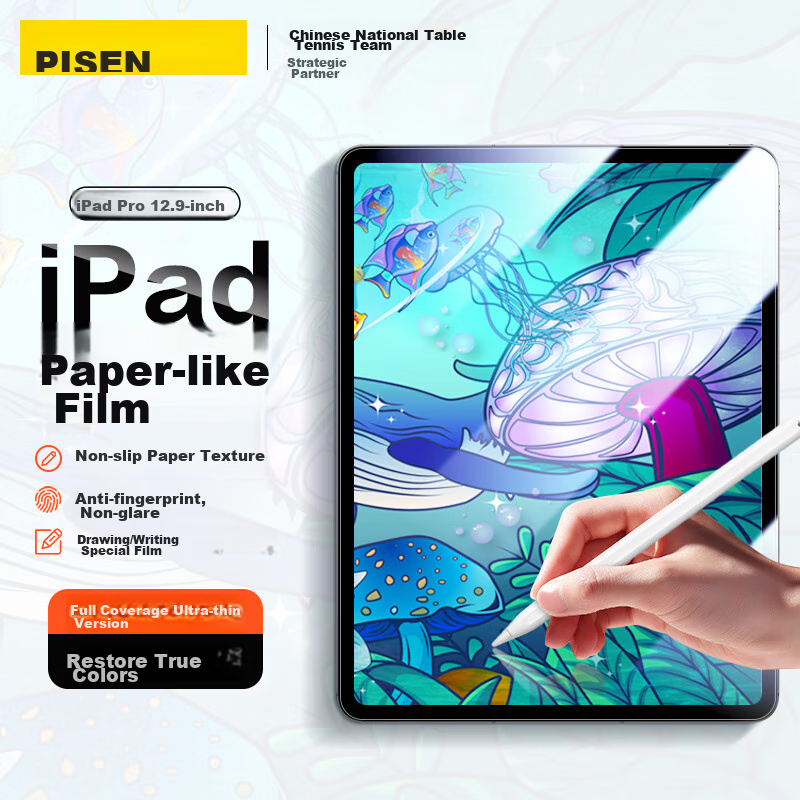 Pisen Бумажная пленка для экрана iPad Pro 12.9 дюймов (2018-2022) матовая антибликовая пленка для рисования и письма