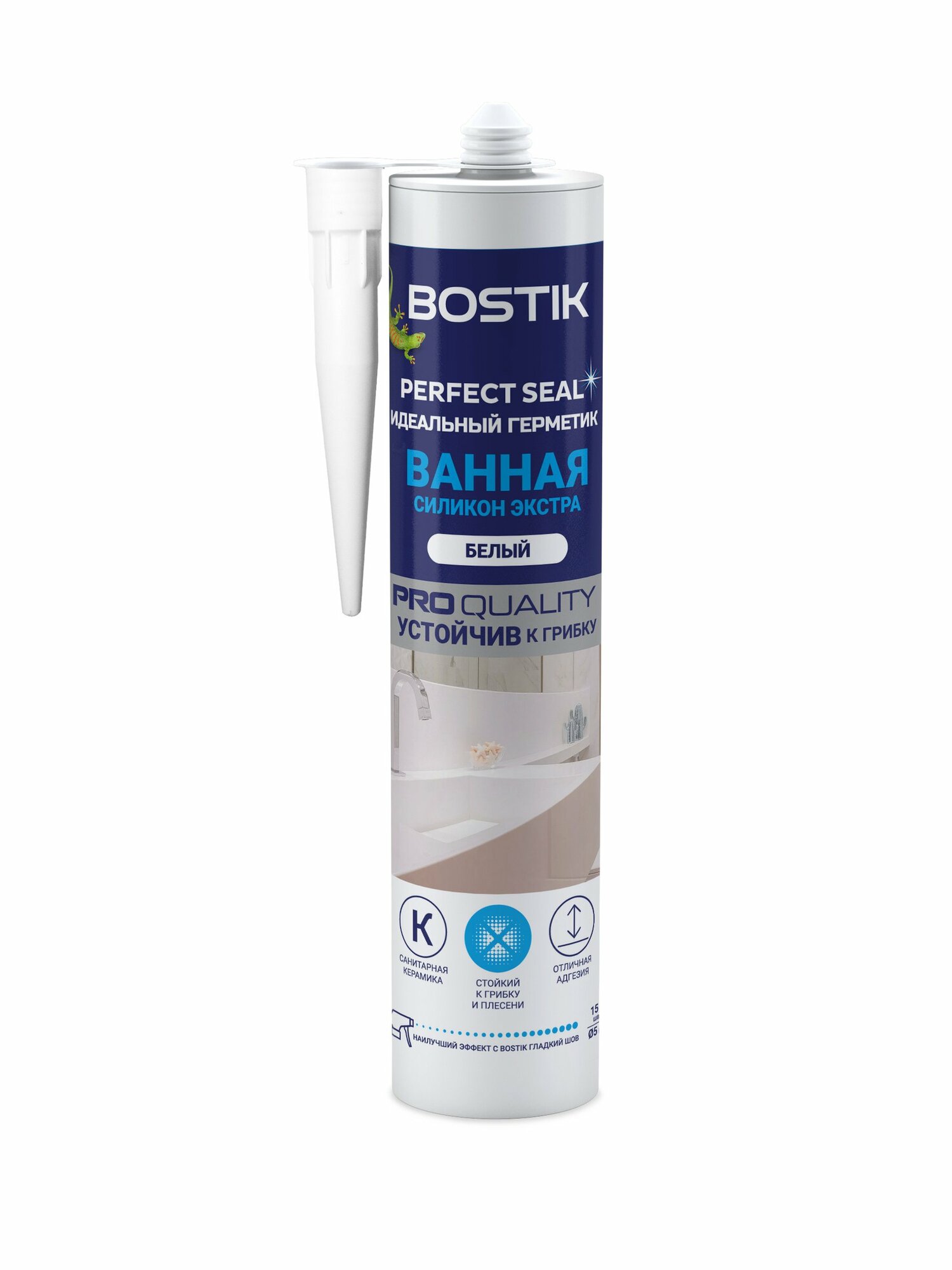 Герметик силиконовый Bostik Perfect Seal Ванная 280 мл белый BOK212786P для душевых кабин