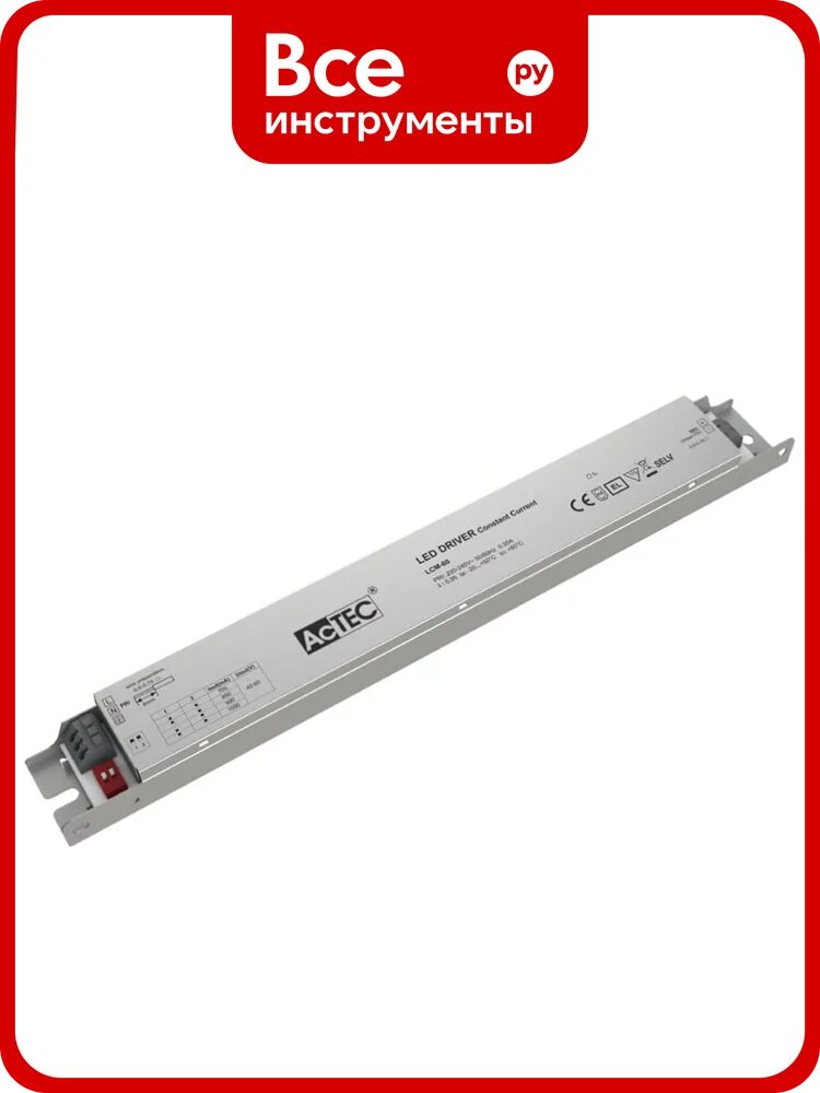 Блок питания AcTEC 42-58В, 60…82Вт, IP20, 1,05…1,4A, 360x30x21,5мм, LCM-80