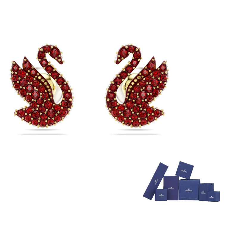 Серьги пусеты, кристаллы Swarovski