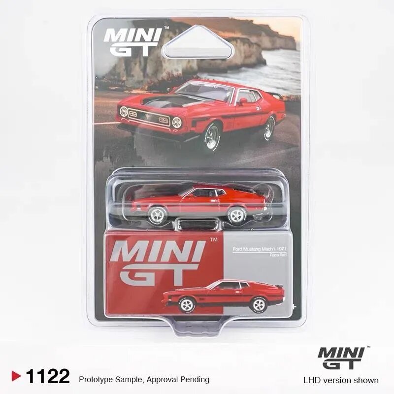 Машинка MINI GT 1/64 MGT 1122 BL Ford Mustang Mach1 1971 Race Red Die-cast Alloy Car Model Collection Gift