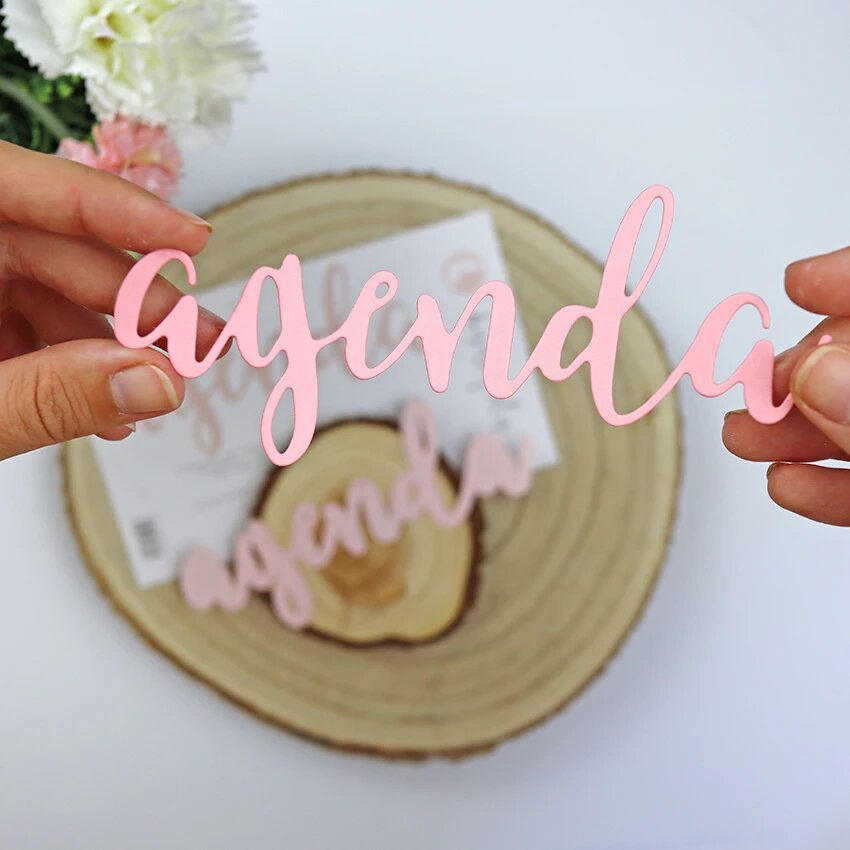Розовый штамп "Agenda" для скрапбукинга, цвет 449