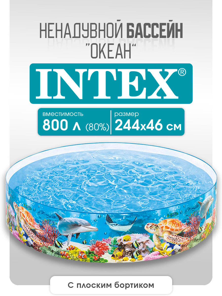 Бассейн с жёстким бортом 244x46см INTEX, 2040л, от 3 лет (Арт. 58472NP)