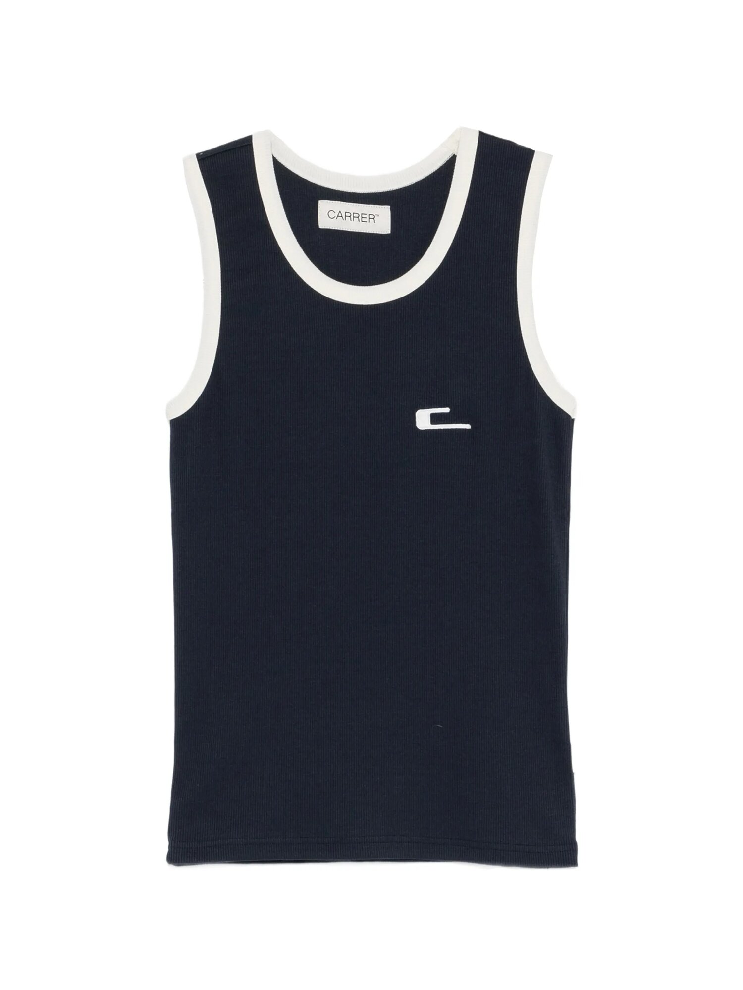 Топ Logo-embroidered ribbed tank top