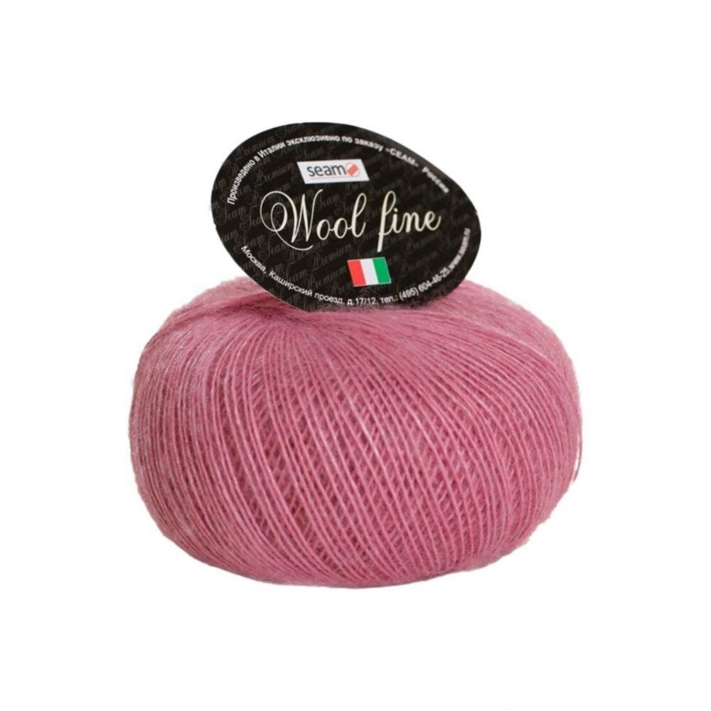 Пряжа для вязания Seam Wool fine 20 розовый 50 гр/310 м 50% шерсть, 30% вискоза, 20% акрил