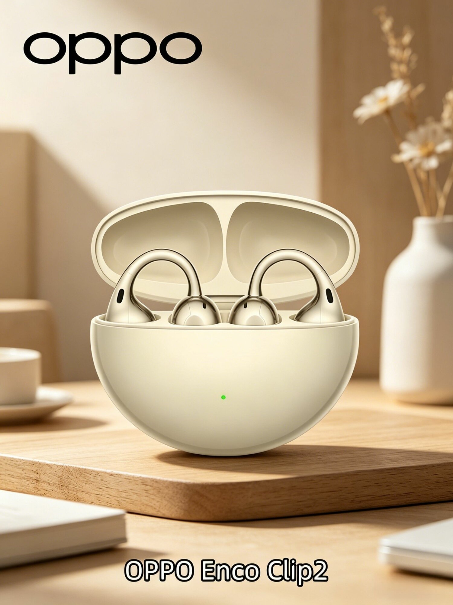 OPPO Enco Clip2 Наушники беспроводные с микрофоном, Bluetooth, USB Type-C, золотой