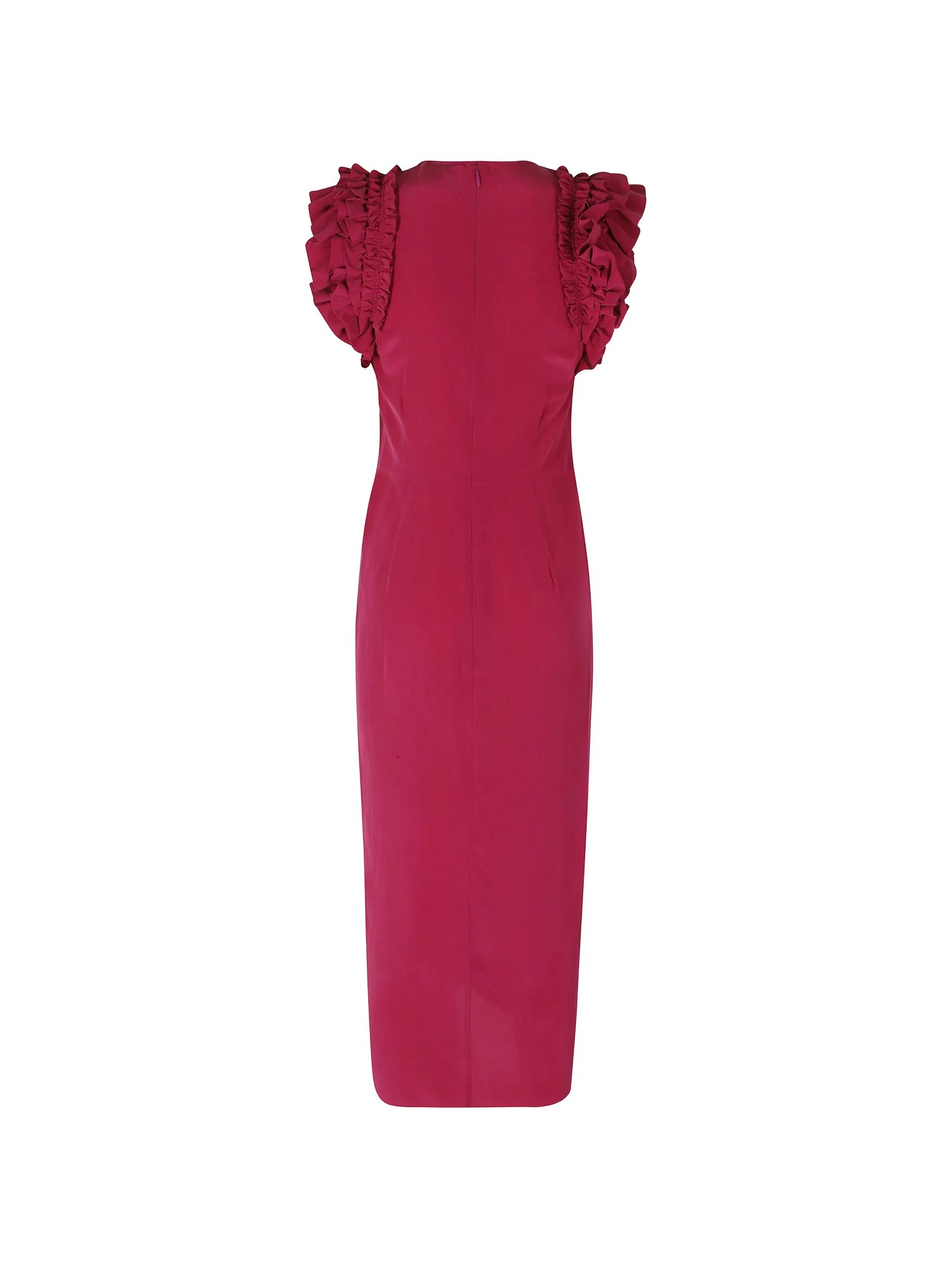 Платье Isabel Marant Ruffled twisted-front midi dress, размер 36, коралловый/розовый — фото 1
