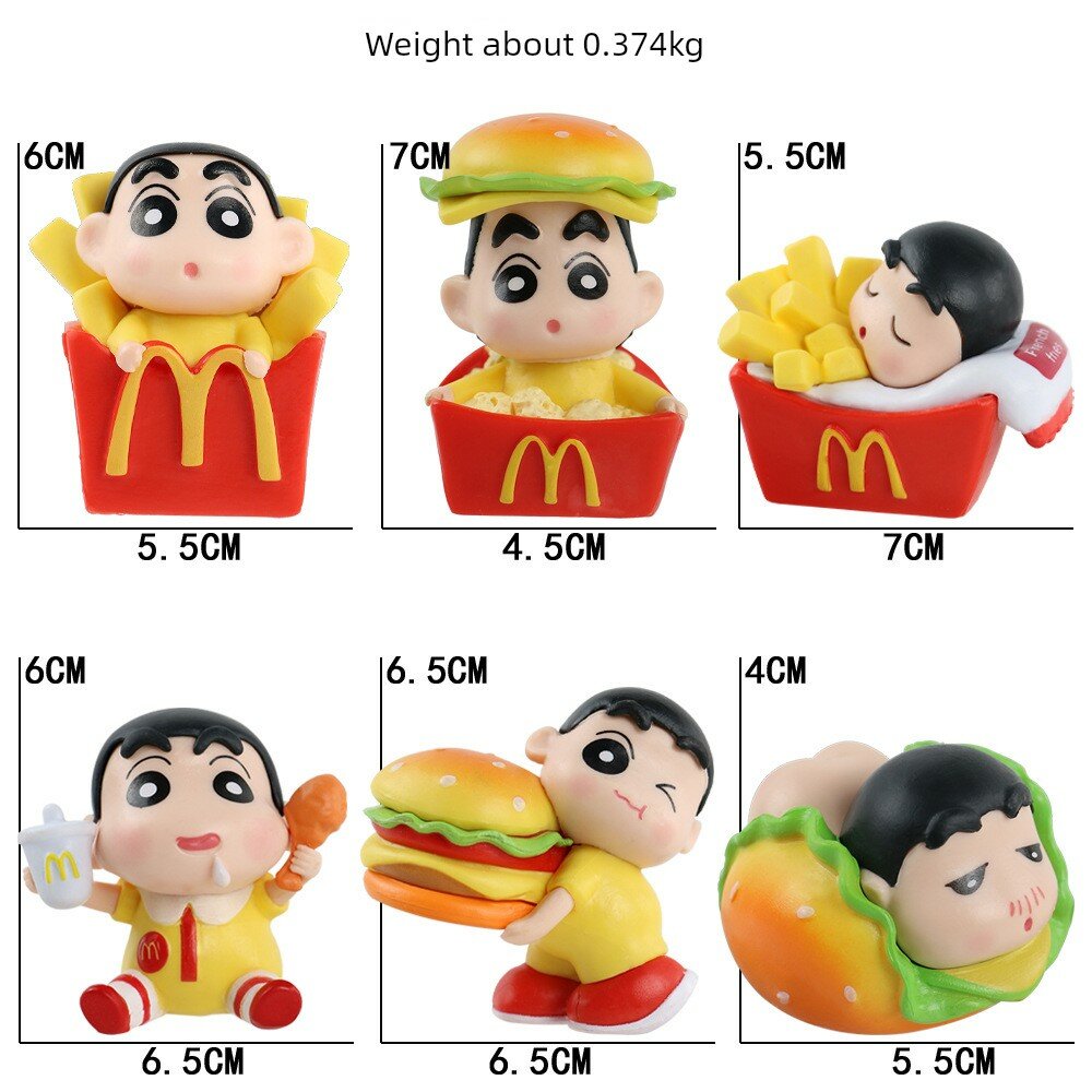 Фигурка Crayon Shin-chan, слепая коробка, серия McDonald's Burger, милая кукла, модная игрушка, кукла, настольное