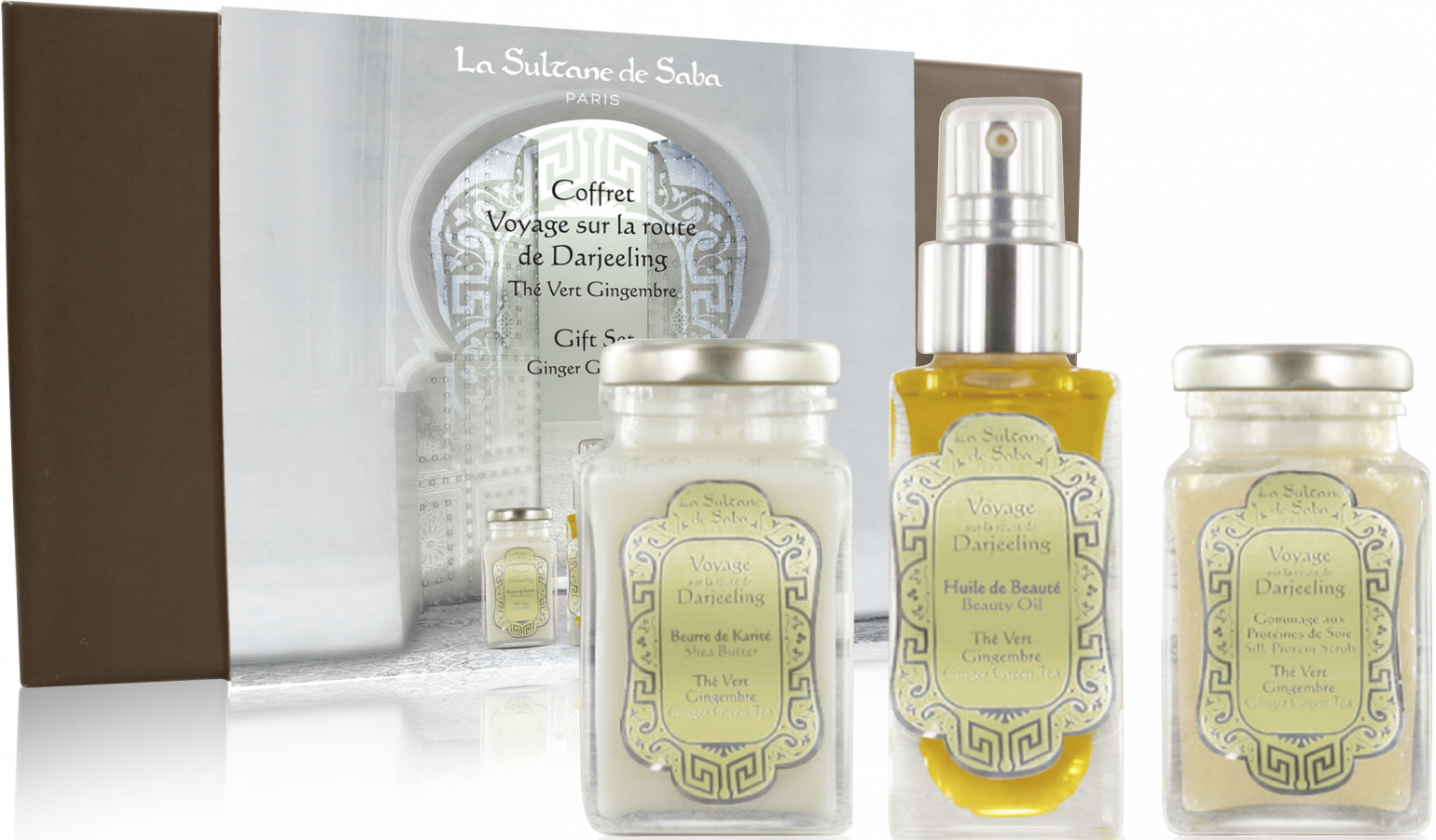 La Sultane de Saba Набор "Путешествие по дороге в Дарджилинг" Gift Set Ginger Green Tea 200ml