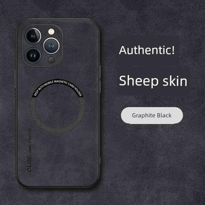 Премиум чехол с магнитным кольцом от OLGE для iPhone 13 Pro Max - Графитовый черный