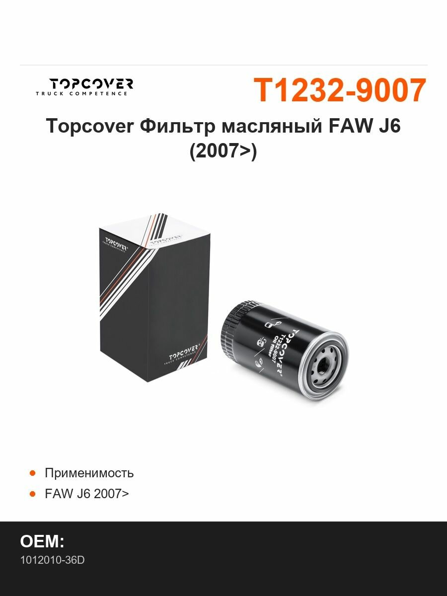 Topcover Фильтр масляный FAW J6 (2007>)