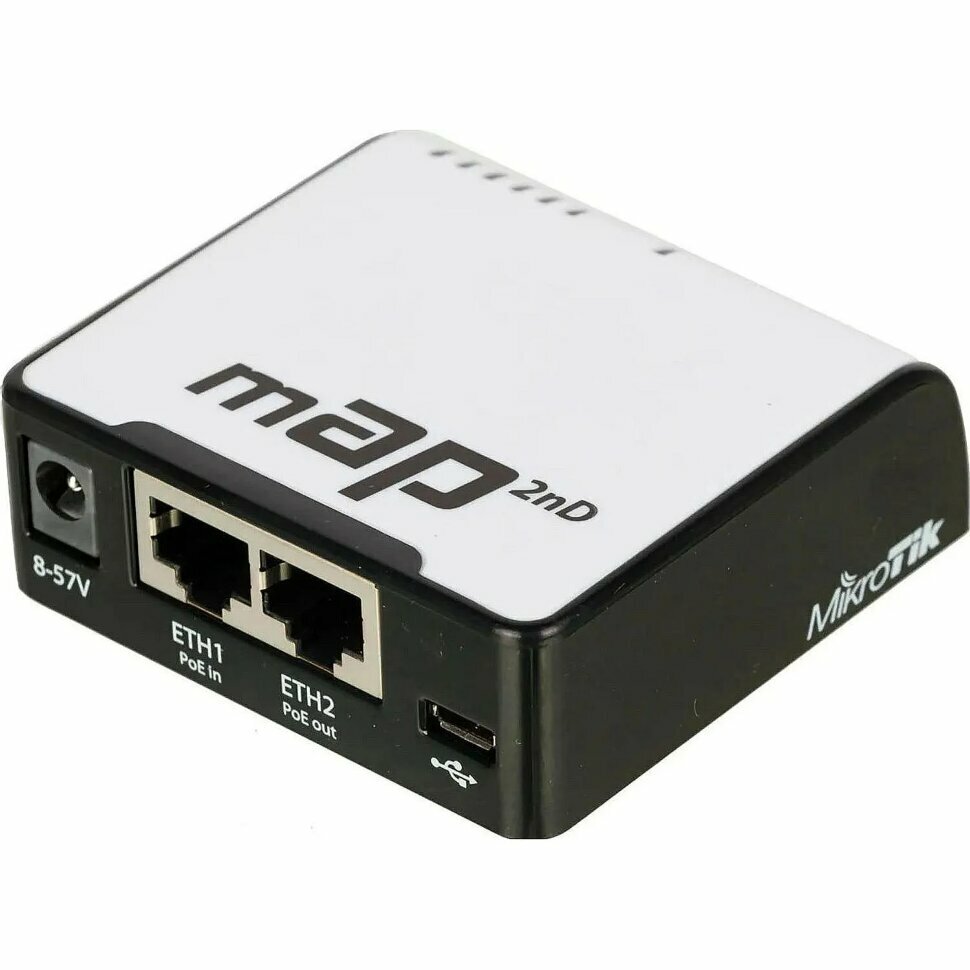 Точка доступа wi-fi MikroTik mAP (RBMAP2ND) AR9531 650MHz, 64MB, 2xLAN, 2088969