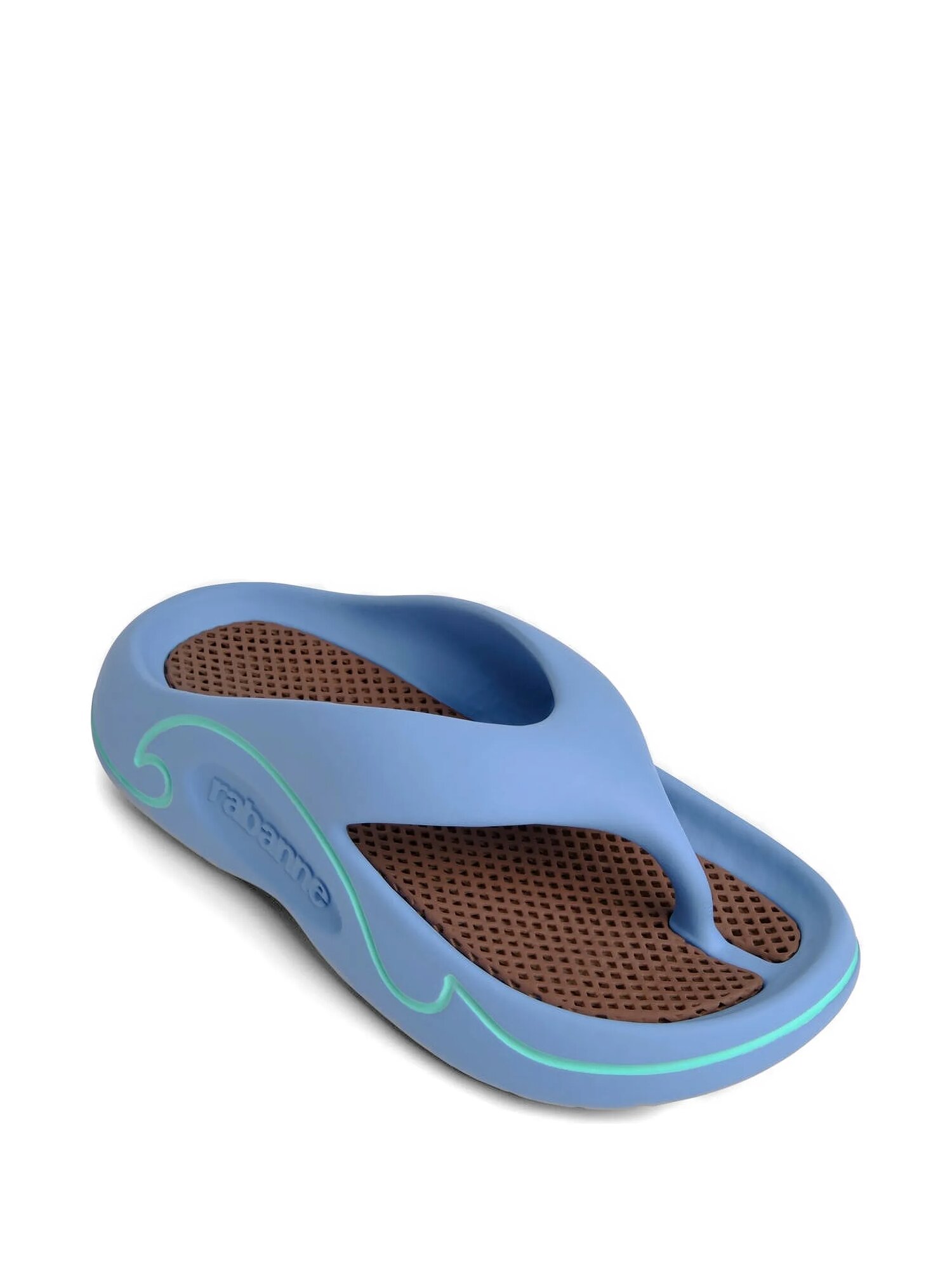 Шлёпанцы rabanne Embossed-logo thong-strap flip-flops, размер 39, синий — фото 1