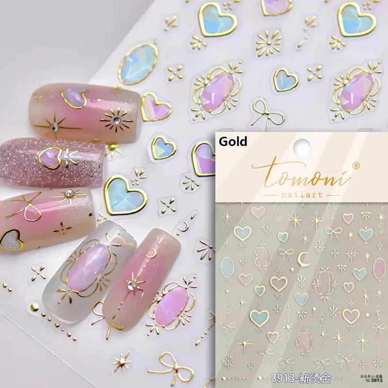 Наклейки для ногтей Tomoni Gold TO3913XTJ