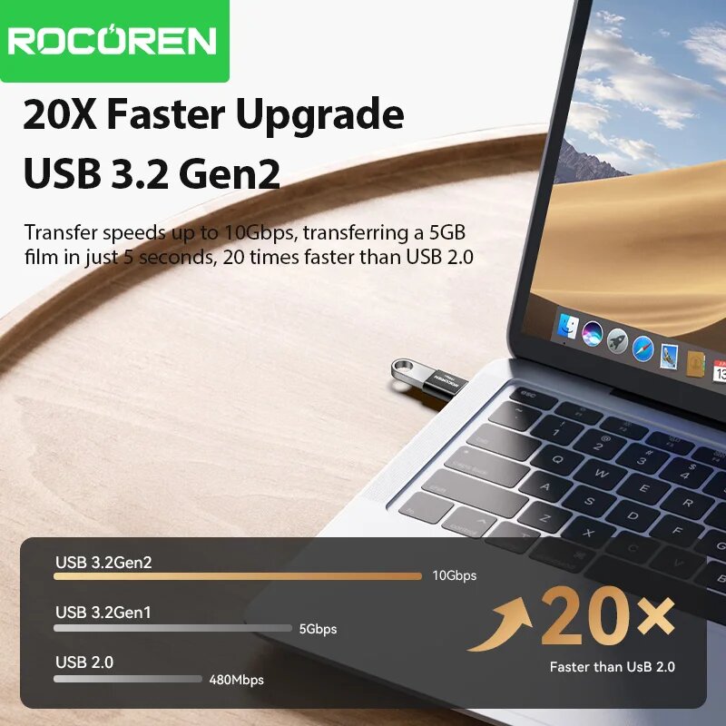 Rocoren Type C to USB 3.2 адаптер 10 Гбит/с — фото 1