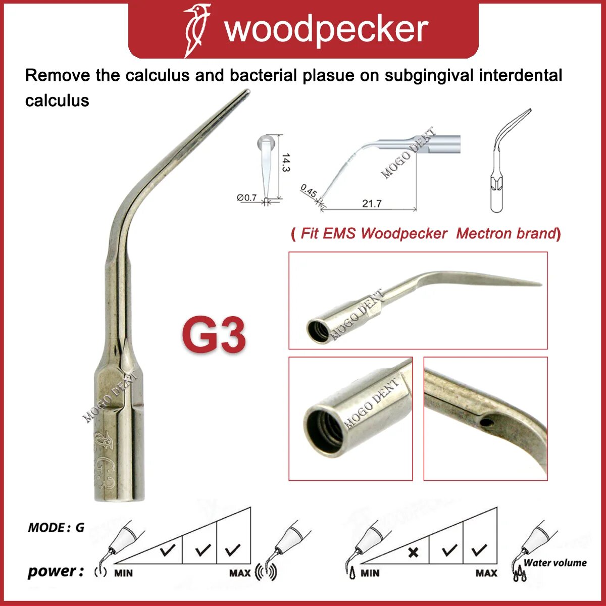 Насадки для скалера Woodpecker G1-G8