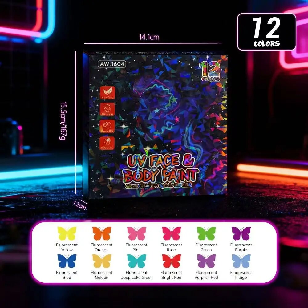 UV Face & Body Paint 12 цветов