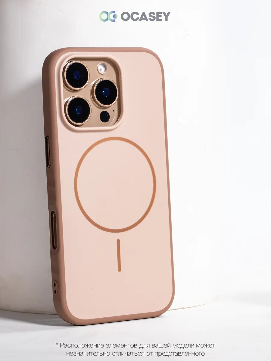 Чехол О'кейси, для iPhone 16 Pro Max, золотистый, с карбоновым покрытием — фото 1