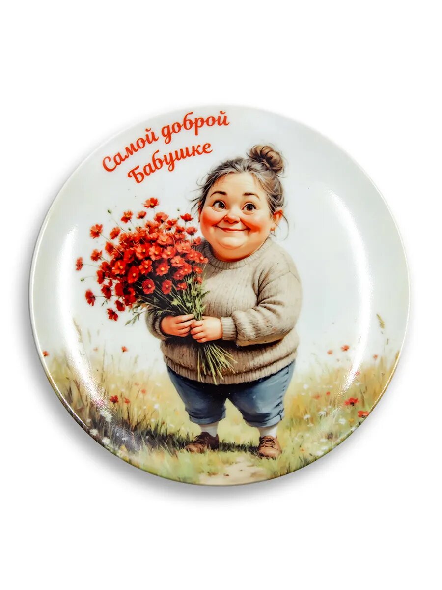 Тарелка 12 см." Самой доброй бабушке"