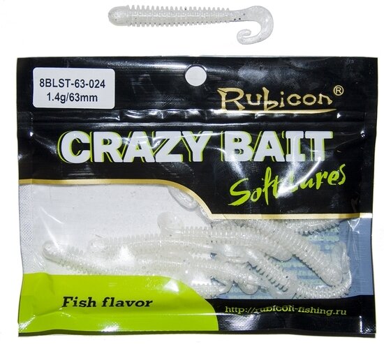 Съедобная силиконовая приманка RUBICON Crazy Bait BLST 1.4g, 63mm, цвет 024