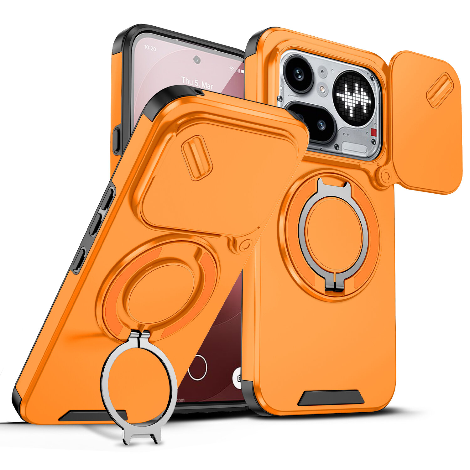Чехол Для Nothing Phone 4a Pro / Нафинг Фон 4а Про, soft touch, чехол-кардиомонитор, поликарбонат (PC), защита камеры, ударопрочный, усиленные углы, держатель поп-сокет, Nothing, Nothing Phone 4a Pro,