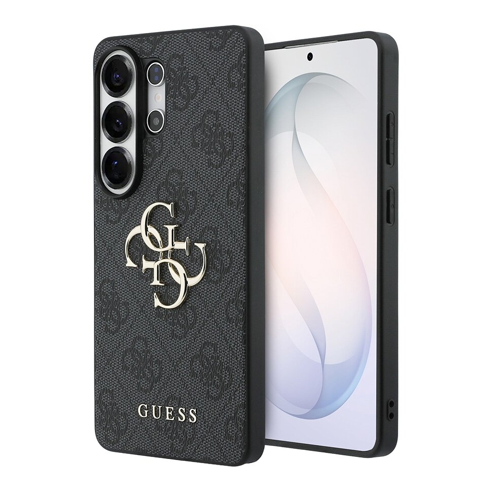 Guess чехол для Galaxy S26 Ultra, PU кожа 4G Big metal logo, черный