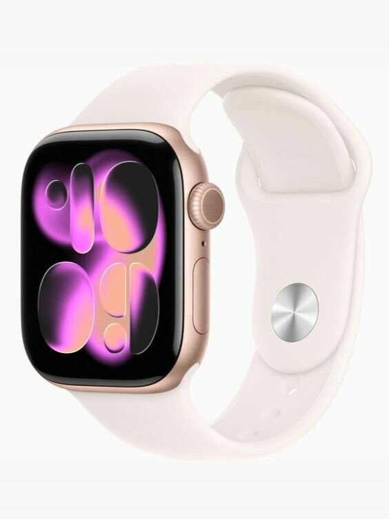 Умные часы Apple Watch Series 11 GPS 46 мм Rose Gold Aluminium Case with Light Blush Sport Band, размер ремешка S/M