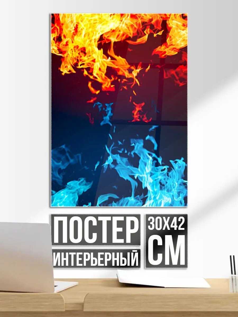 Постер на стену Лед и Пламя Борьба стихий