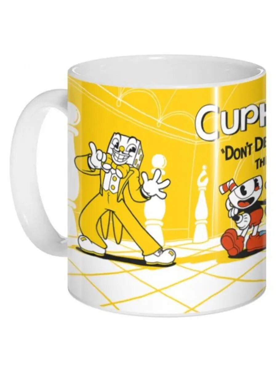 Кружка Cuphead King Dice, Mugman, Cuphead и The Devil
