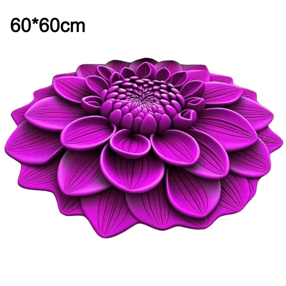 Фиолетовый коврик с 3D цветком 60*60 см
