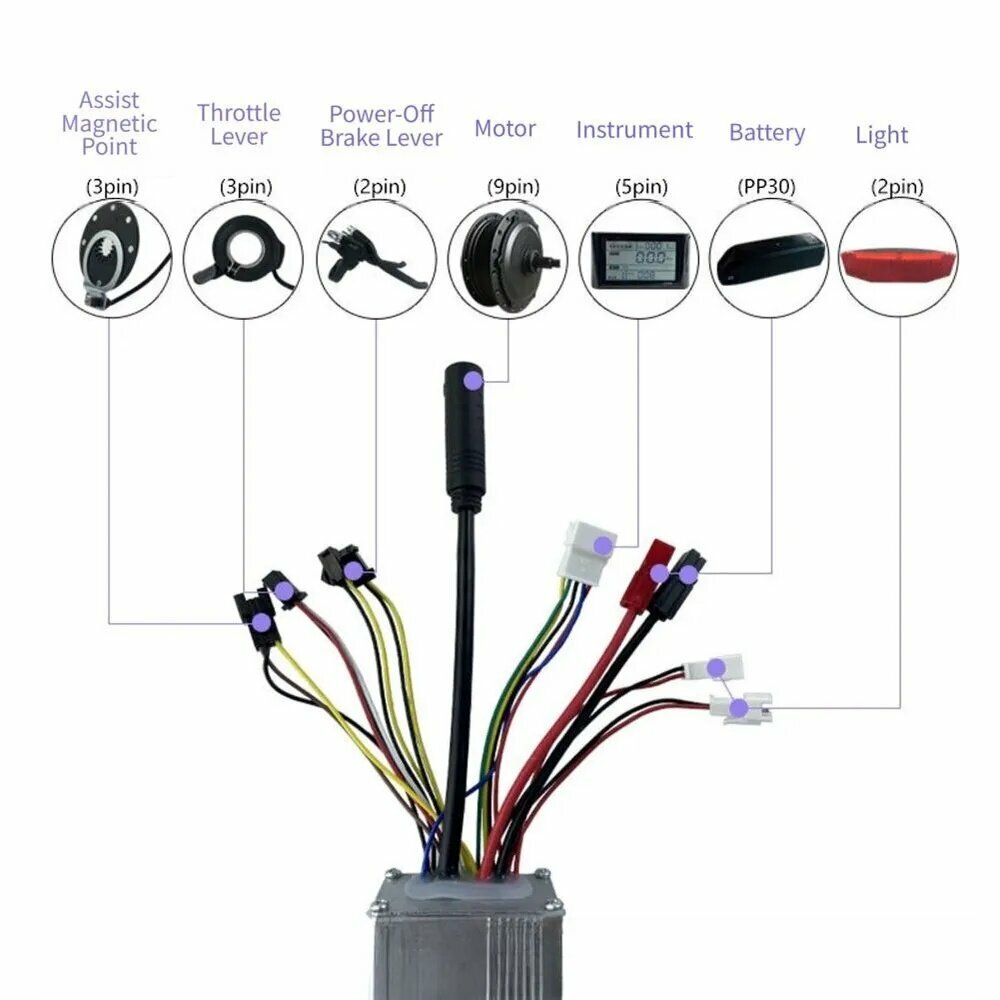 Контроллер JN 15A SM 36V/48V 250W/350W Бесщеточный Мотор-Ступица Для электровелосипеда