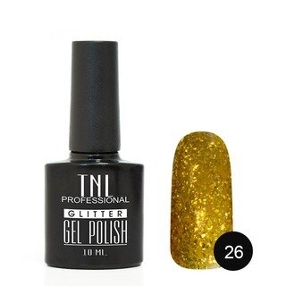 TNL Professional Гель-лак - Glitter № 26 - Золотой с крупным шиммером (10 мл)