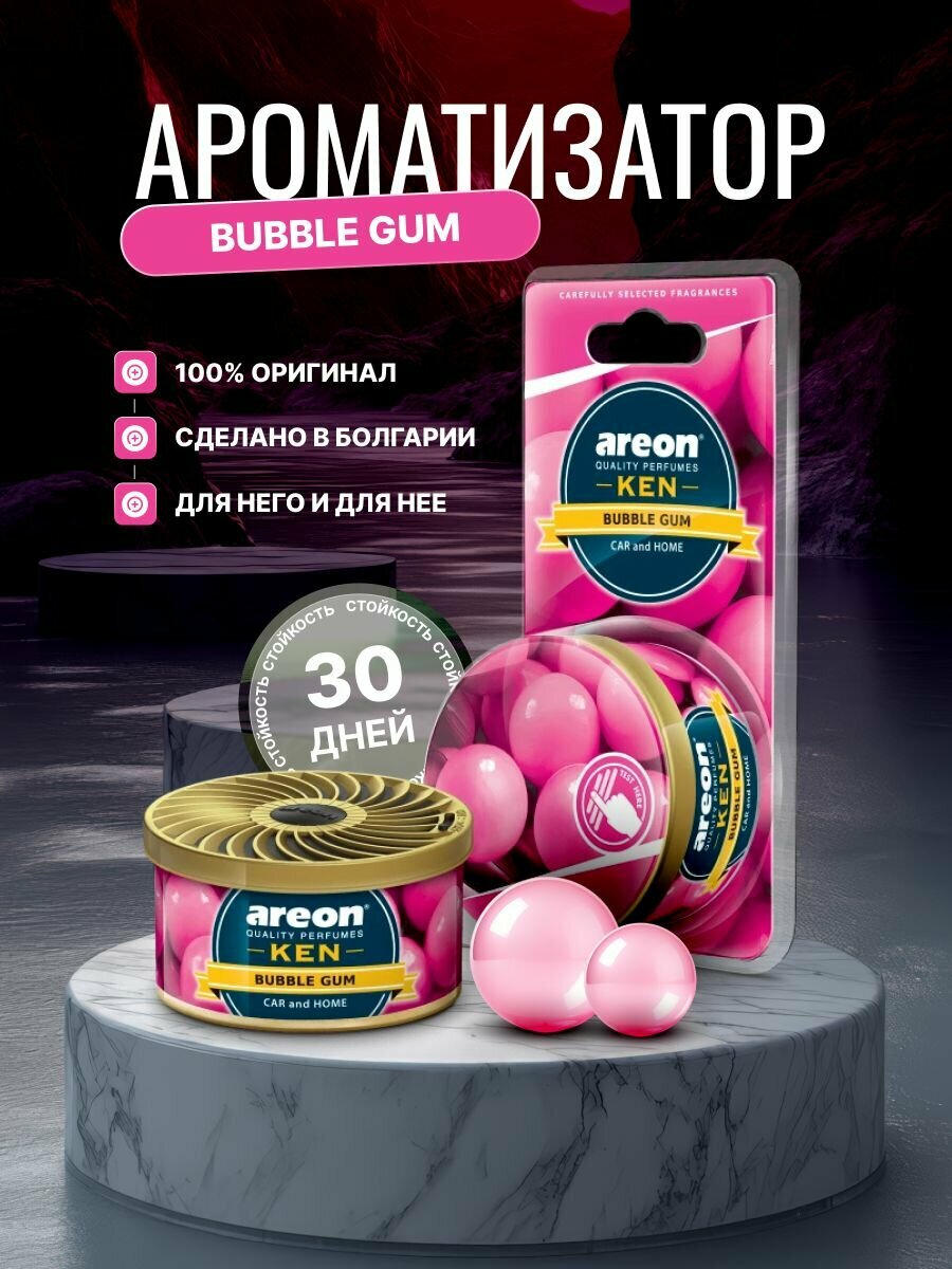 Ароматизатор автомобильный AREON KEN Bubble Gum