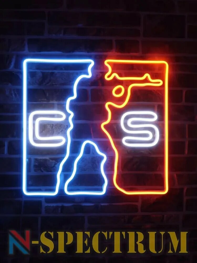 Неоновая вывеска CS: GO светодиодная подсветка для игровой комнаты, геймера
