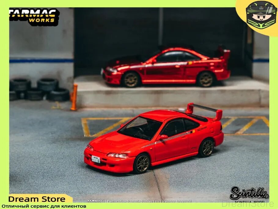 Машинка Tarmac works 1/64 Honda Integra TYPE R DC2 MUGEN Milano Red - Hobby Expo China 2025 Special Edition Литой под давлением автомобильной модели