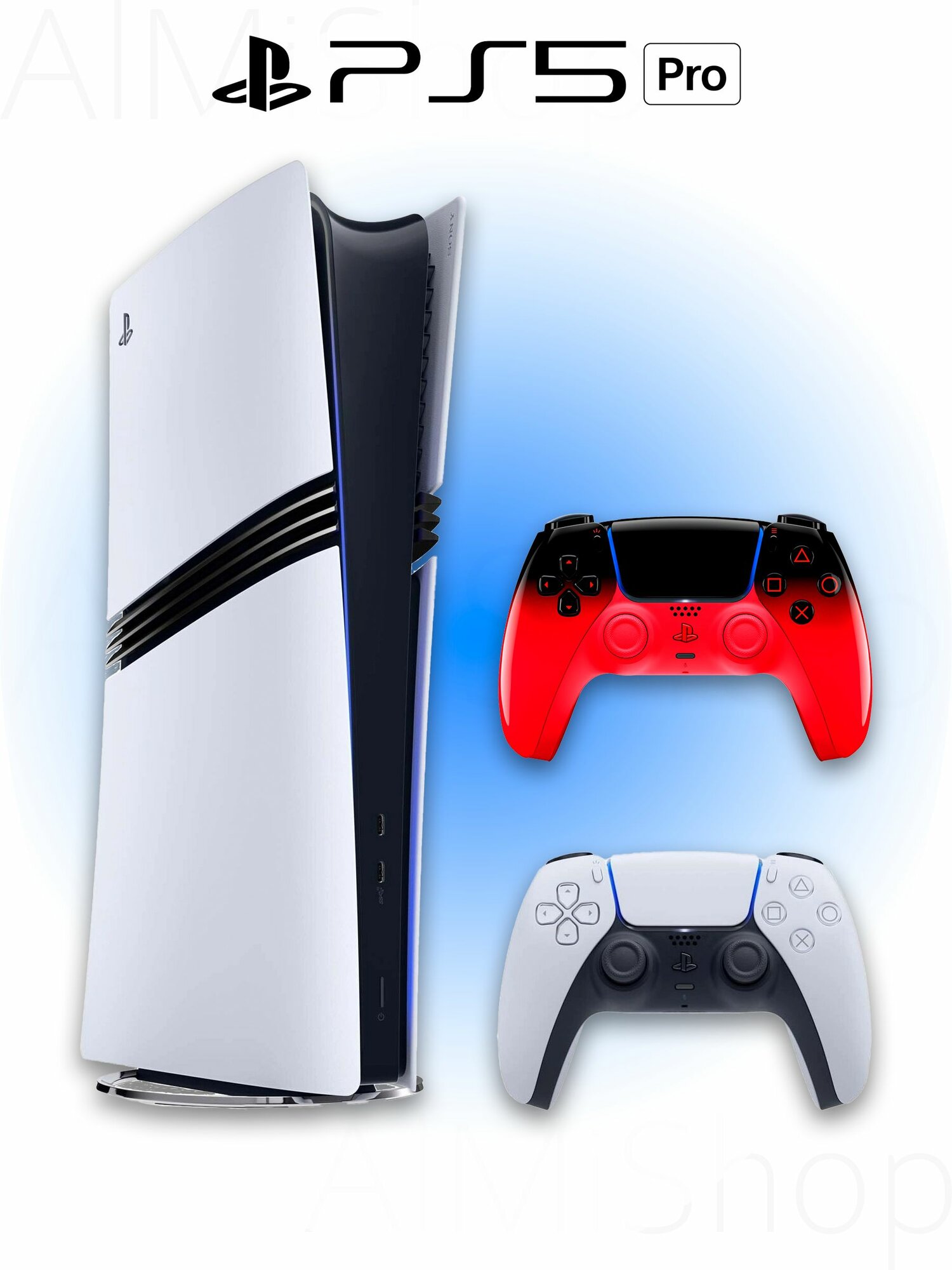 Игровая приставка Sony PlayStation 5 PRO + 2 геймпад (красно-черный, Techno Red)