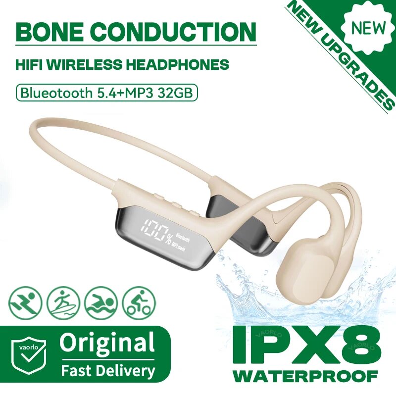 Водонепроницаемые костные наушники Bluetooth 5.4 IPX8 32ГБ для плавания NEW S10-White