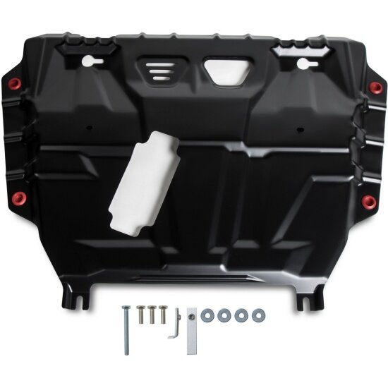 Защита картера и КПП Автоброня для Toyota Auris I, II 2006-2015/Toyota Corolla E150, E160, E170 2006-2016, штампованная, сталь 1.8 мм, с крепежом