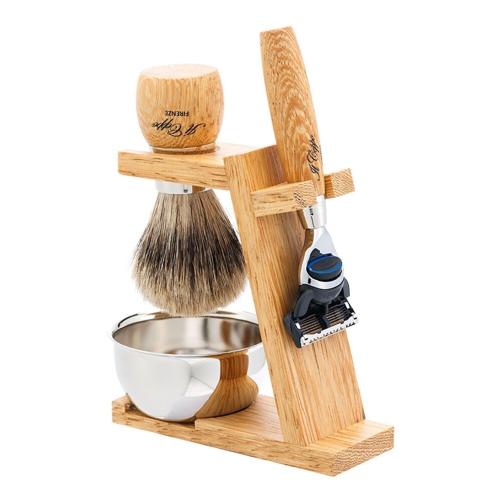 IL CEPPO SET-S11663FT Бритвенный набор il ceppo: станок, помазок, подставка, чаша, венге/никелированная латунь, fusion, натуральный ворс барсука best badger