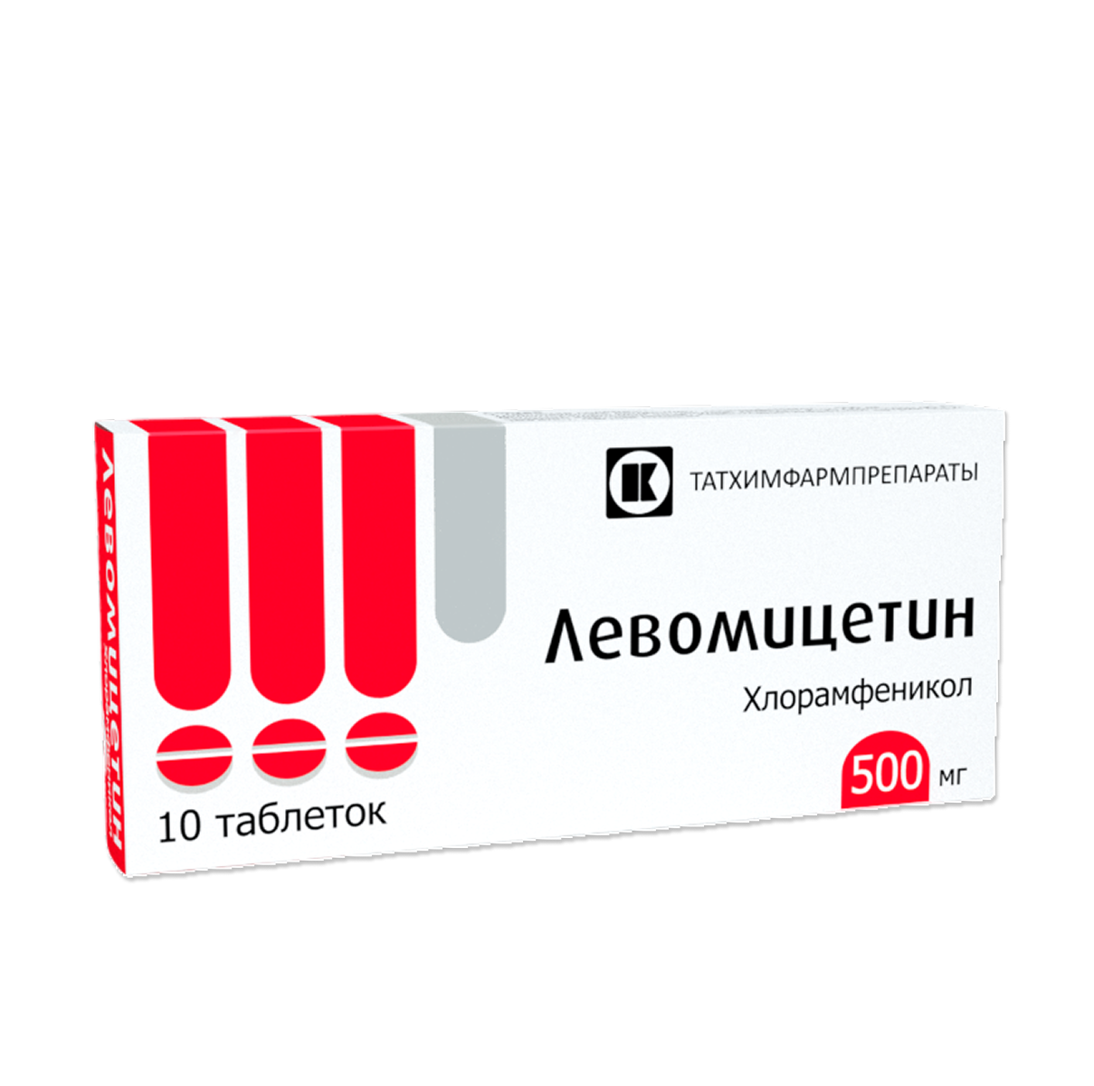 Левомицетин, таблетки 500, 10 шт.