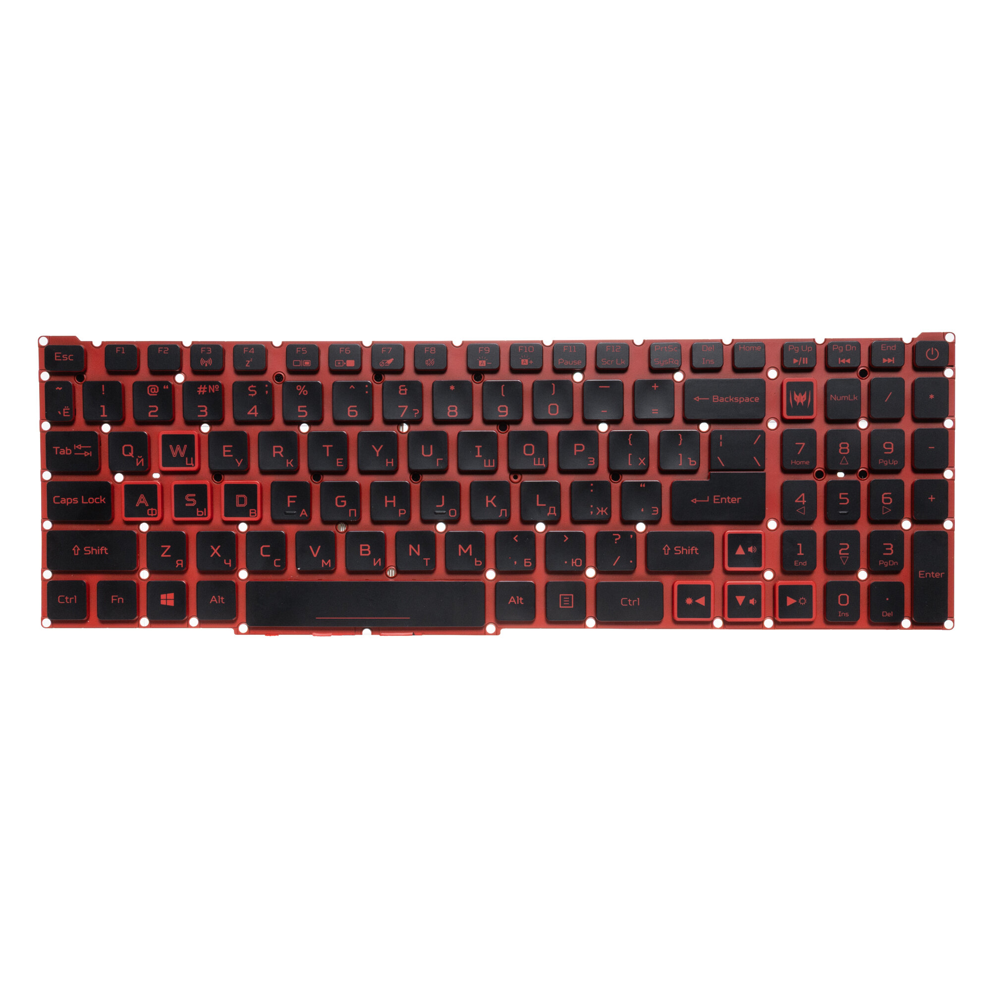 Клавиатура с подсветкой для ноутбука Acer Nitro AN515-54 / Acer Nitro AN515-55 / Acer Nitro AN515-43 / Acer Nitro AN515-44 / Acer Nitro AN517-52 / Acer Nitro AN517-51 - черная