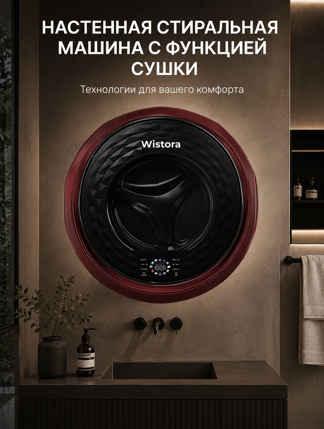 Настенная стиральная машина с сушкой белья автомат. Подвесная стиральная машина с функциeй сушки.