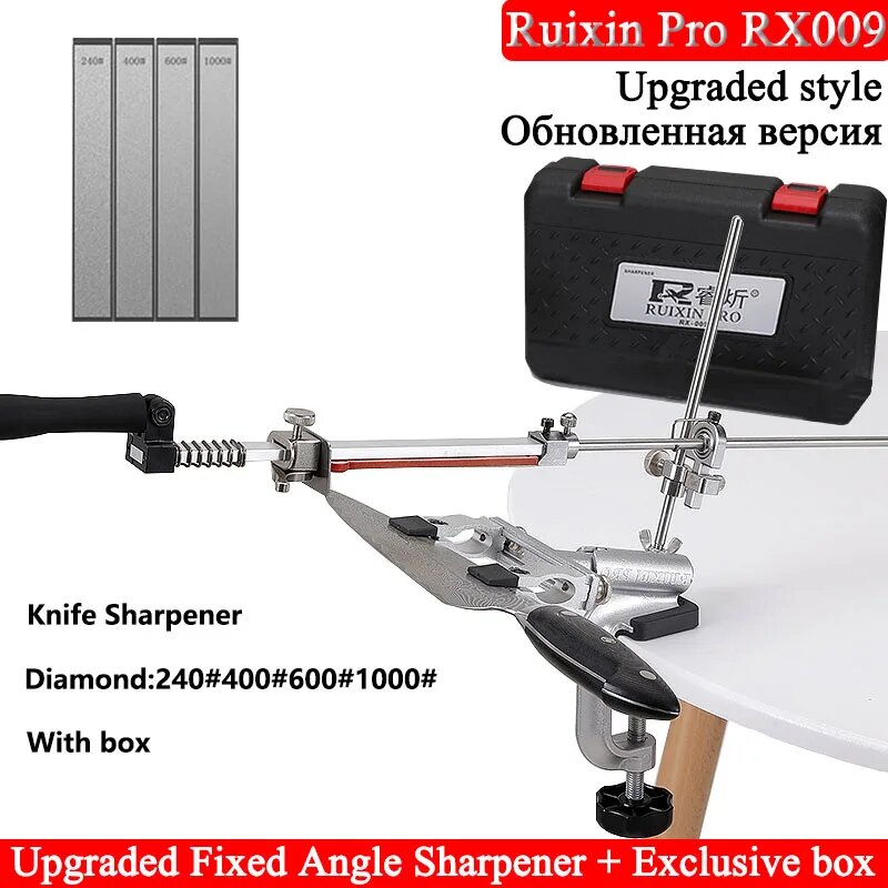 Новый точилка для ножей с фиксированным углом RUIXIN PRO RX 009 2025 года с алмазным камнем для наточения и коробкой