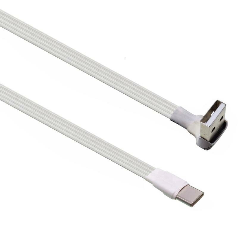 Плоский зарядный кабель USB 2.0 - Type C, белый, 2m - AMUP CMST