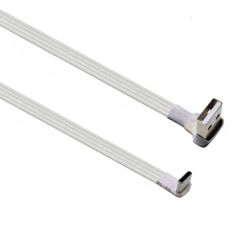 Плоский зарядный кабель USB 2.0 - Type C, белый, 2m - AMUP CMUP