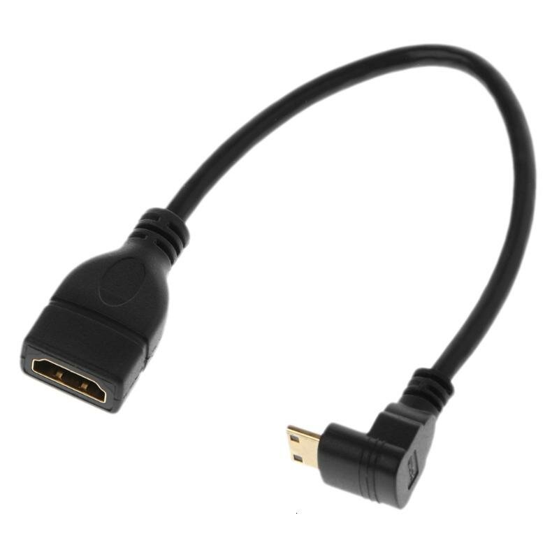 Переходник мини-HDMI (M) на HDMI (F) 90°, Наклоняйся вверх