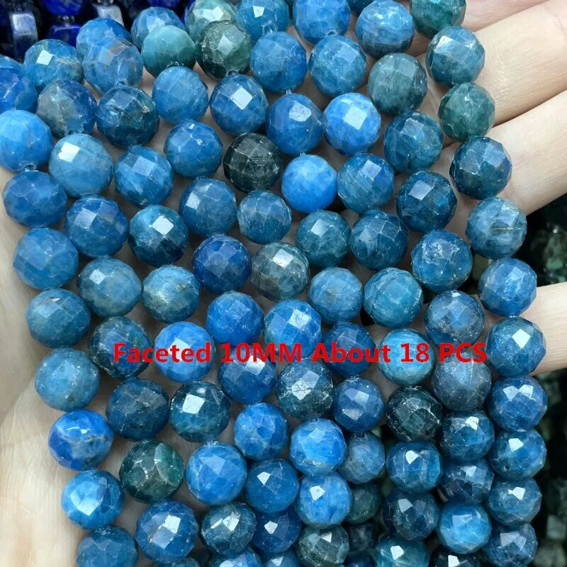 Синий апатит бусины для украшений SYSRXLR 10MM About 18 PCS