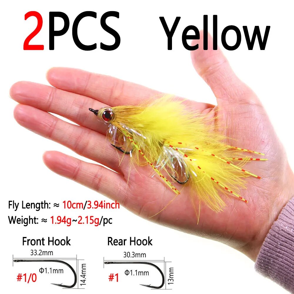 2шт. Рыбные стримеры Bimoo Yellow